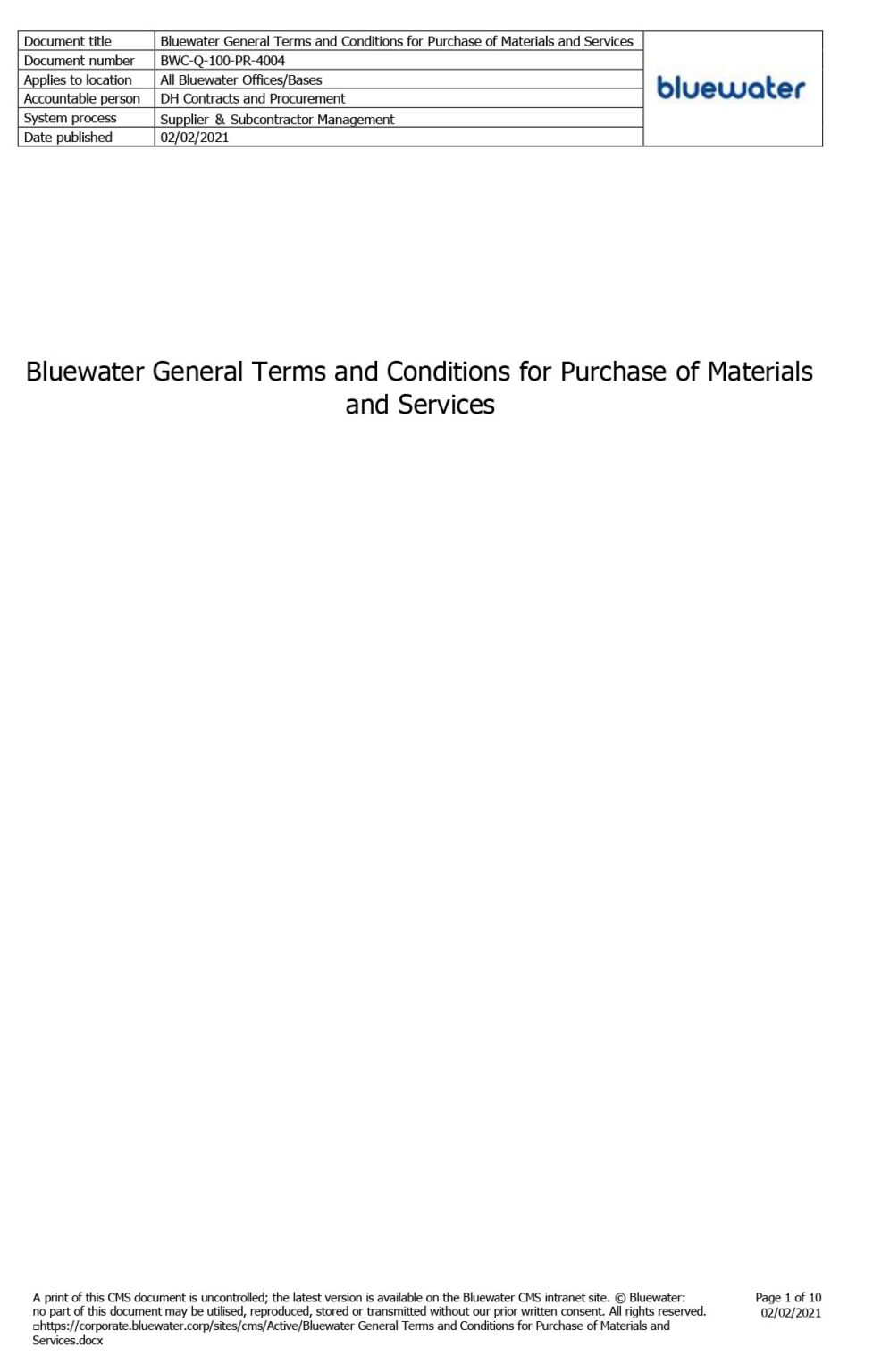 Downloads - Bluewater Energy Services